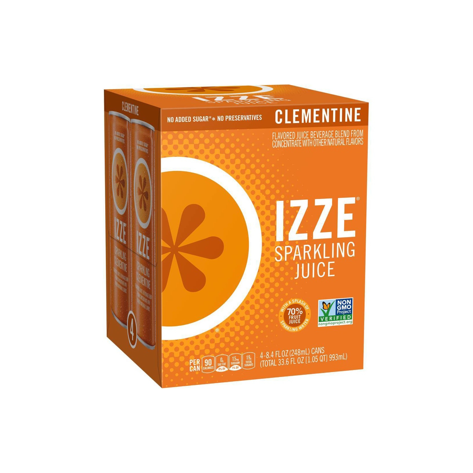 IZZE Sparkling Clementine Beverage – 4pk/8.4 fl oz Cans – Auburn Opelika Delivery Service