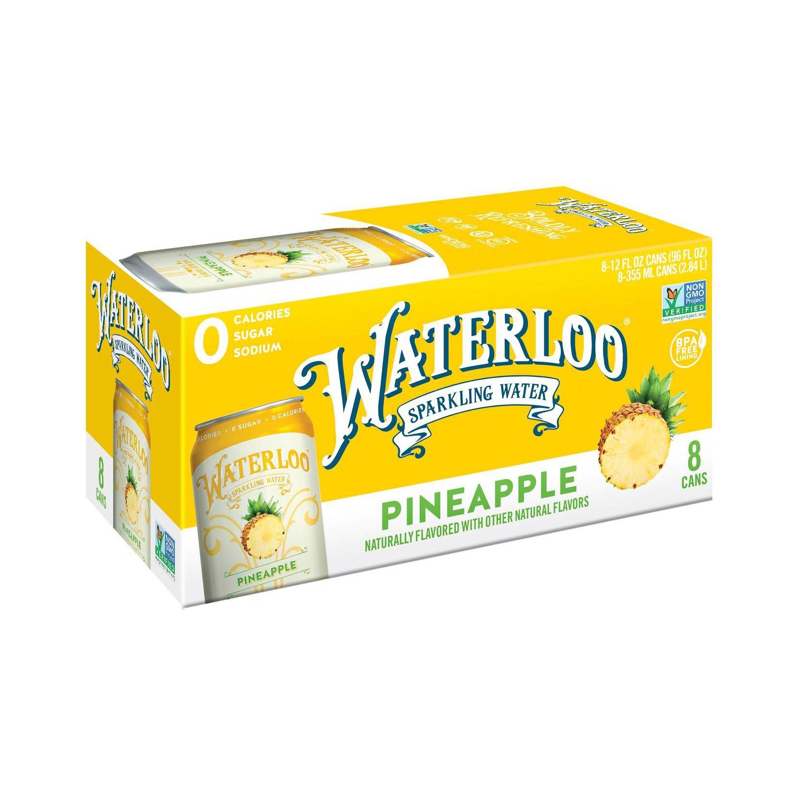 Waterloo Pineapple Sparkling Water - 8pk/12 fl oz Cans - Auburn Opelika Delivery Service