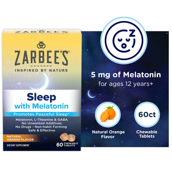 Zarbee’s Adult Sleep Chewable Tablets Melatonin, Orange - Auburn ...