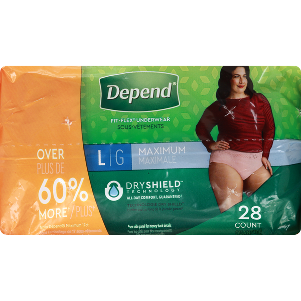 Depend Fit-Flex Adult Incontinence Underwear for Women Maximum ...