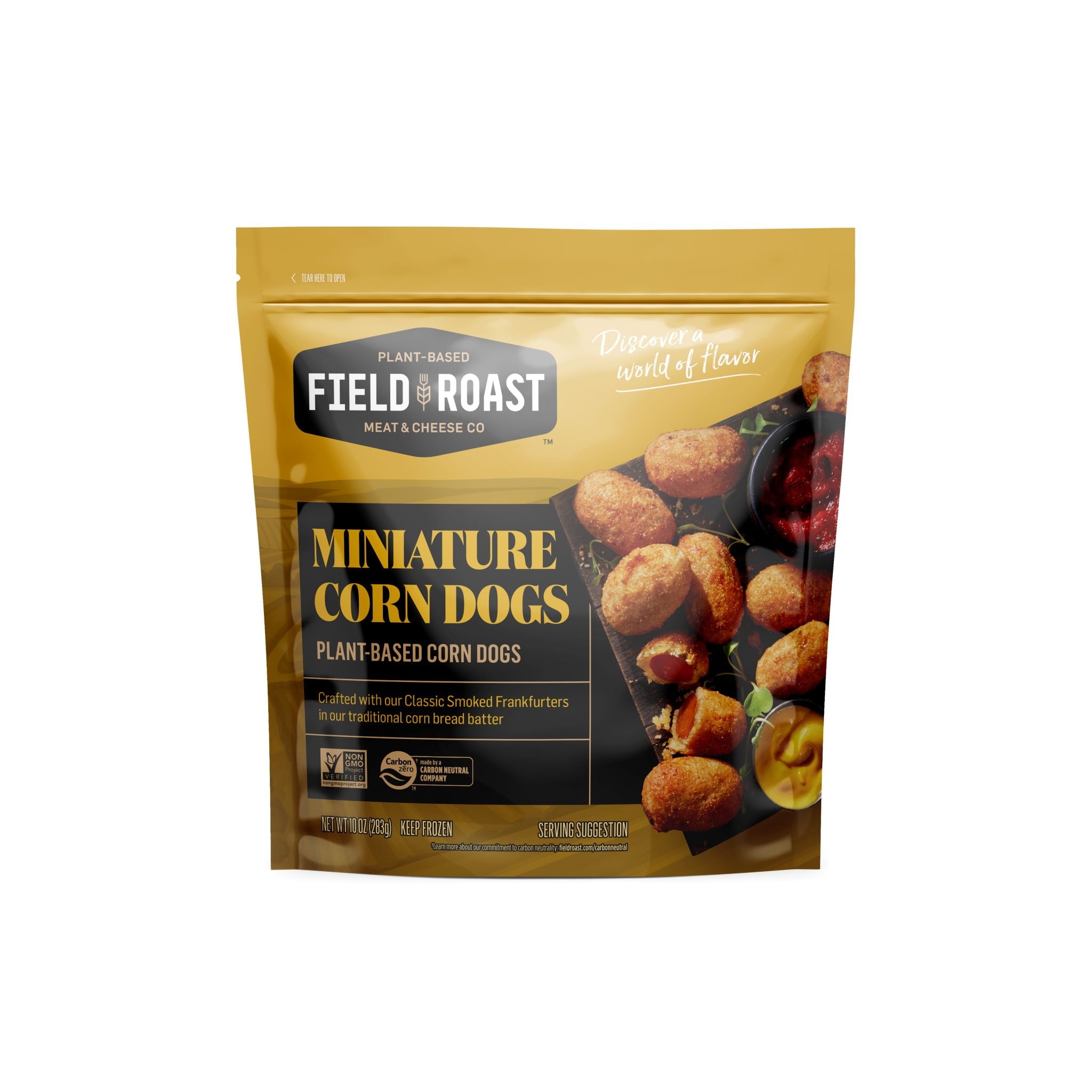 Field Roast Miniature Plant-Based Corn Dogs, 10oz, 12 CT Resealable Bag ...